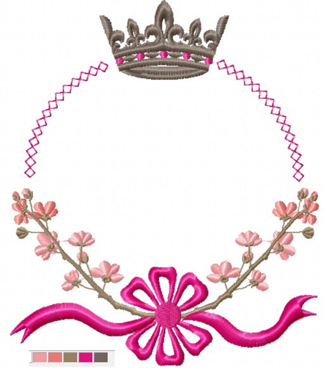 Sakura Wreath Bow and Crown Monogram Frame / Monogram Frame - Etsy