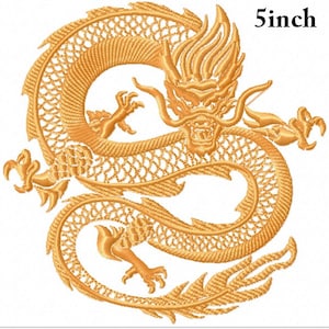Golden Dragon Machine Embroidery Design, Instantly Download - Etsy