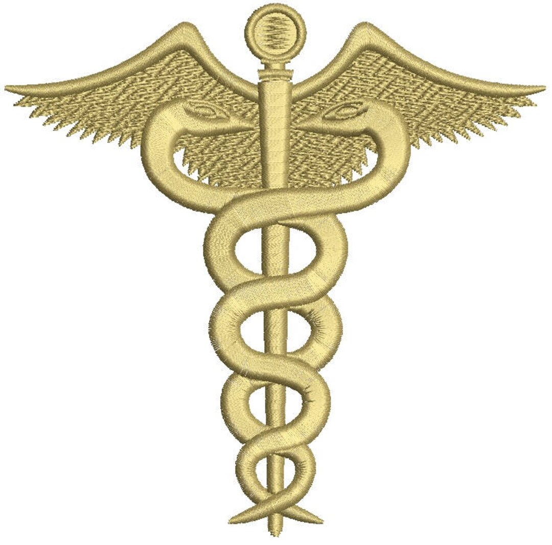 Caduceus Embroidery, Medical Pattern, Healthcare Design - Etsy