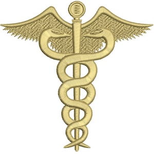 Caduceus Embroidery, Medical Pattern, Healthcare Design - Etsy