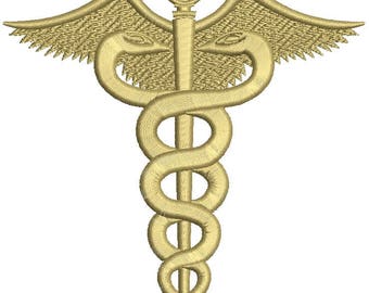 Caduceus Embroidery Medical Pattern Healthcare Design | Etsy