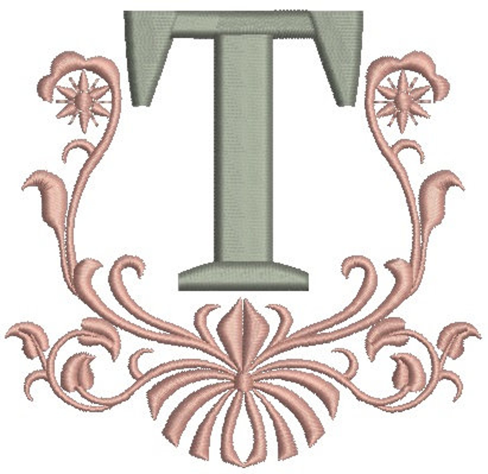 Victorian Pattern Font / Monogram Alphabet Machine Embroidery - Etsy