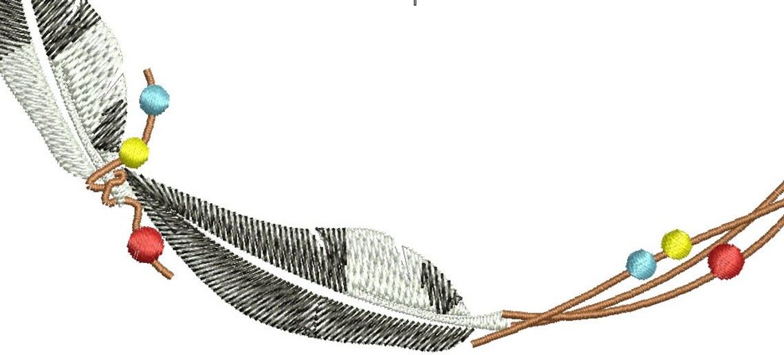 Boho Feather Wreath Design / Monogram Frame Machine Embroidery - Etsy