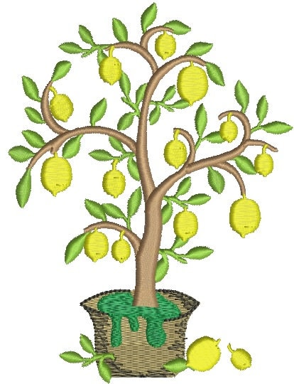 Lemon Tree and Fruits Machine Embroidery Designs Instantly - Etsy