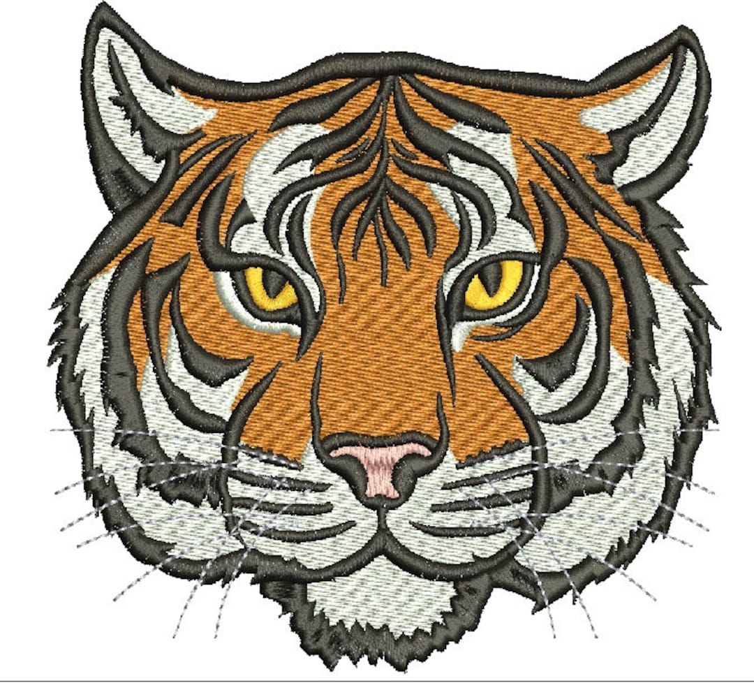 Wild Tiger Embroidery Design - Machine Embroidery Design, Instantly ...