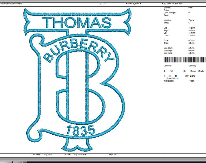 Custom Machine Embroidery Design Reserved for Marquell - Etsy