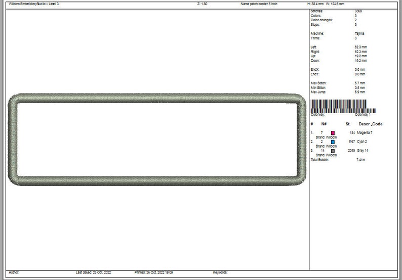 Name Patch Border Design Satin Stitch Rounded Corners Applique - Etsy