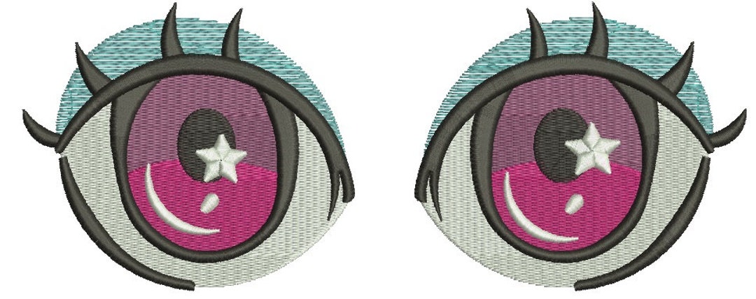 Eyes for Soft Toys Machine Embroidery Designs, Pair of Left and Right ...