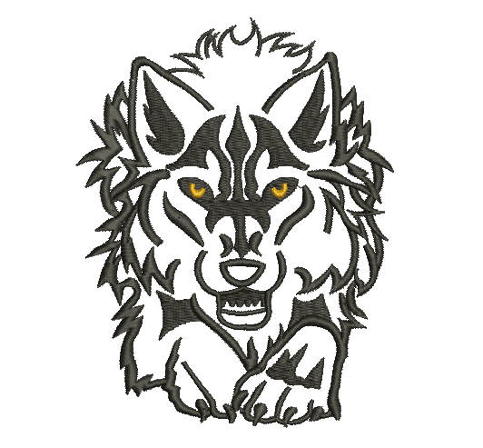 Wolf Machine Embroidery Design Instantly Download - Etsy