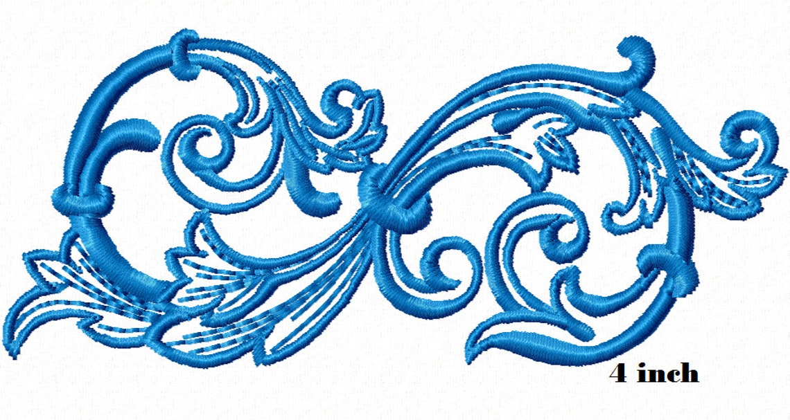 Baroque Pattern Machine Embroidery Design Instantly Download - Etsy