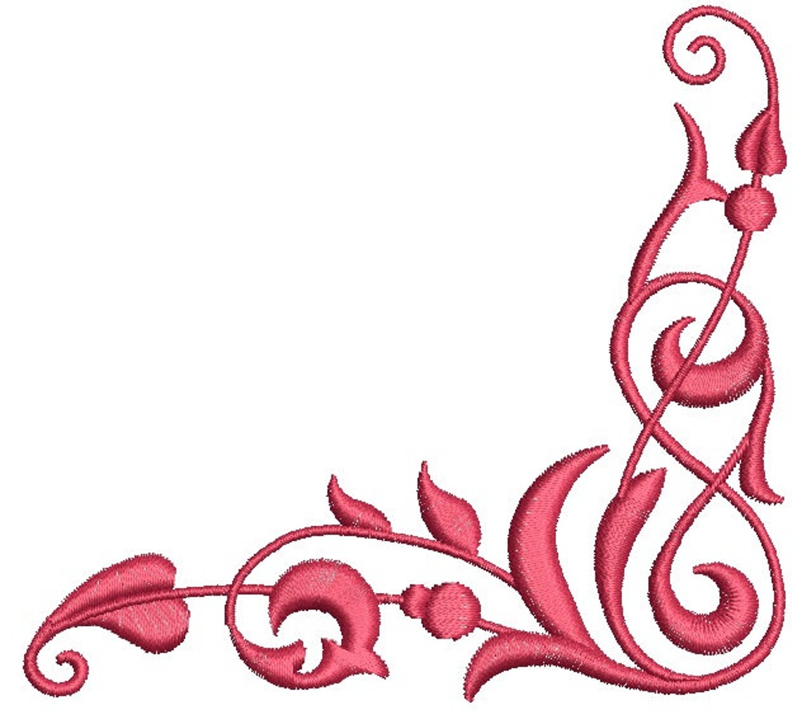 Corner / Pattern Machine Embroidery Design Instantly | Etsy