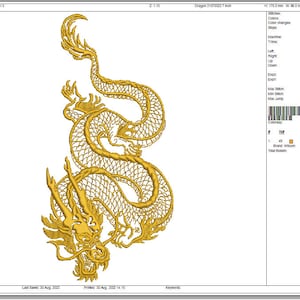 Chinese Dragon Machine Embroidery Design, Instantly Download - Etsy