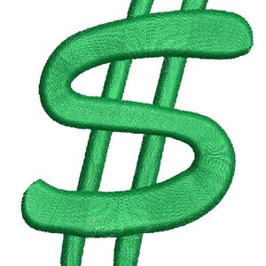 Dollar Sign Machine Embroidery Design Instantly Download - Etsy