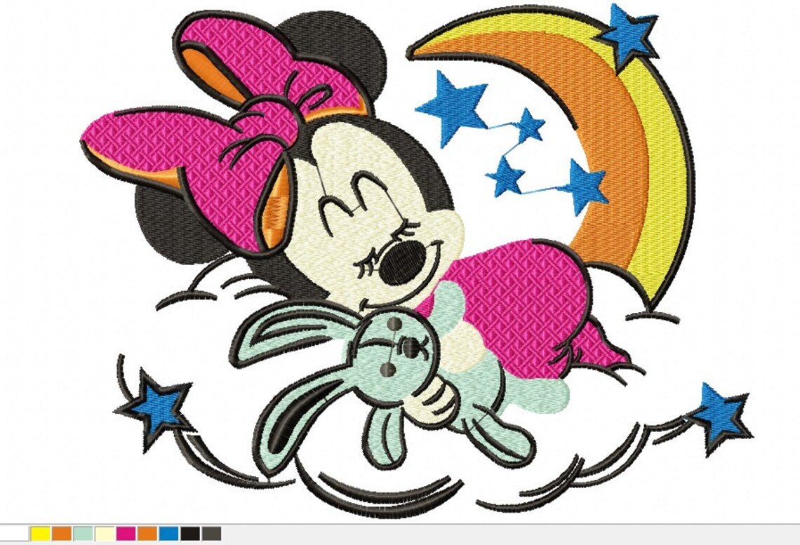 2 Sizes Minnie Mouse Machine Embroidery Designs Instantly - Etsy