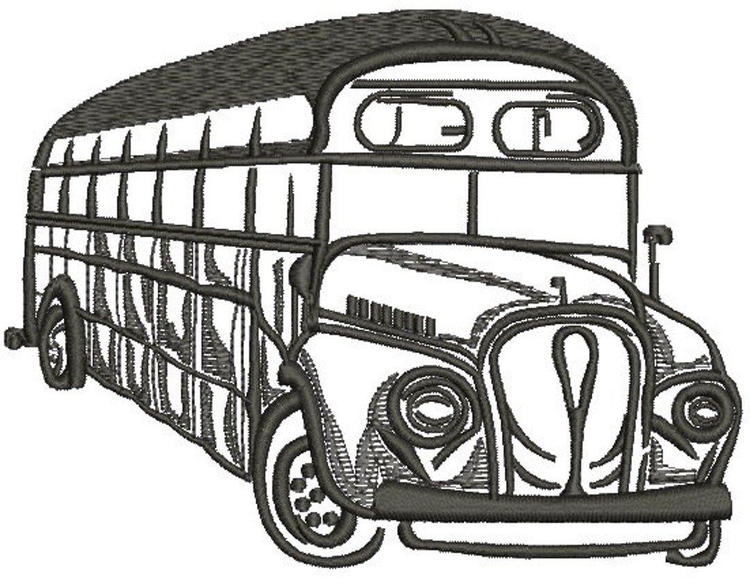 Old Fantastic Bus Machine Embroidery Design, Instantly Download, - Etsy