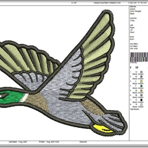 Mallard Duck Patch Machine Embroidery Design, This is Not a Real Product, These Are Digital File ...
