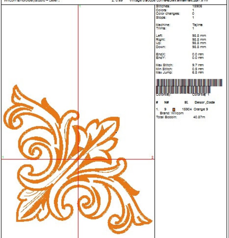 Vintage Baroque Corner Scroll Ornament Machine Embroidery - Etsy