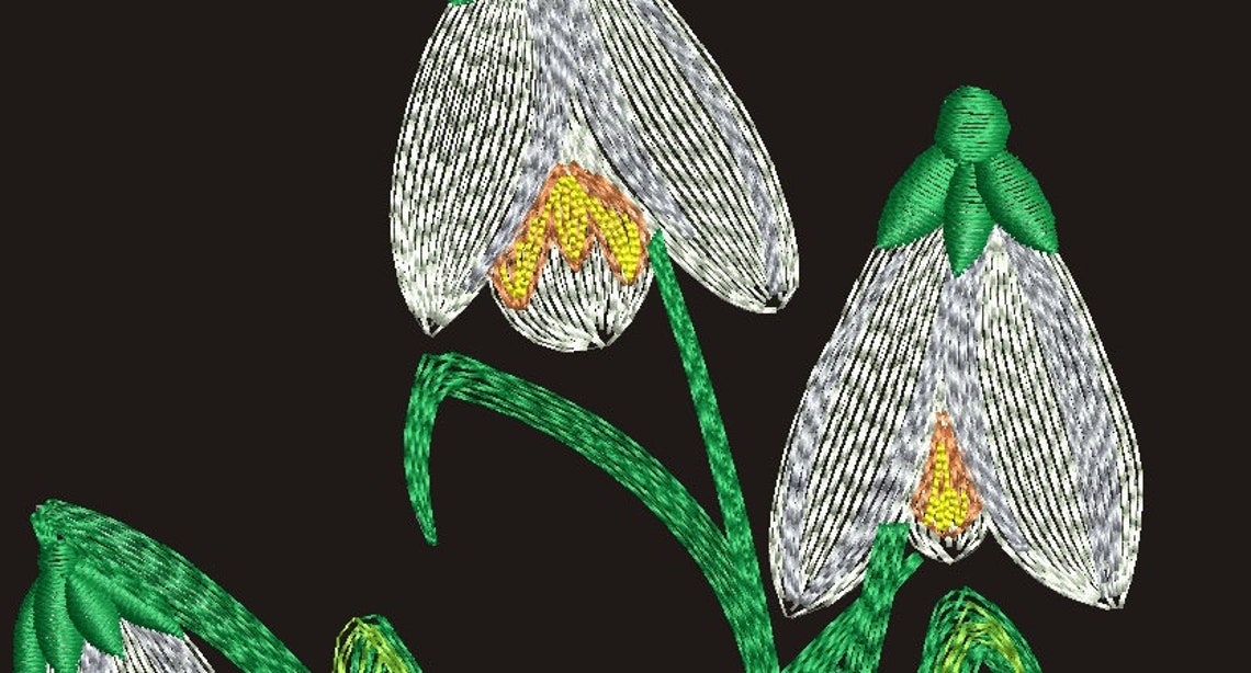 Snowdrop Machine Embroidery Designs Instantly Download It is - Etsy