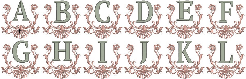 Victorian Pattern Font / Monogram Alphabet Machine Embroidery | Etsy