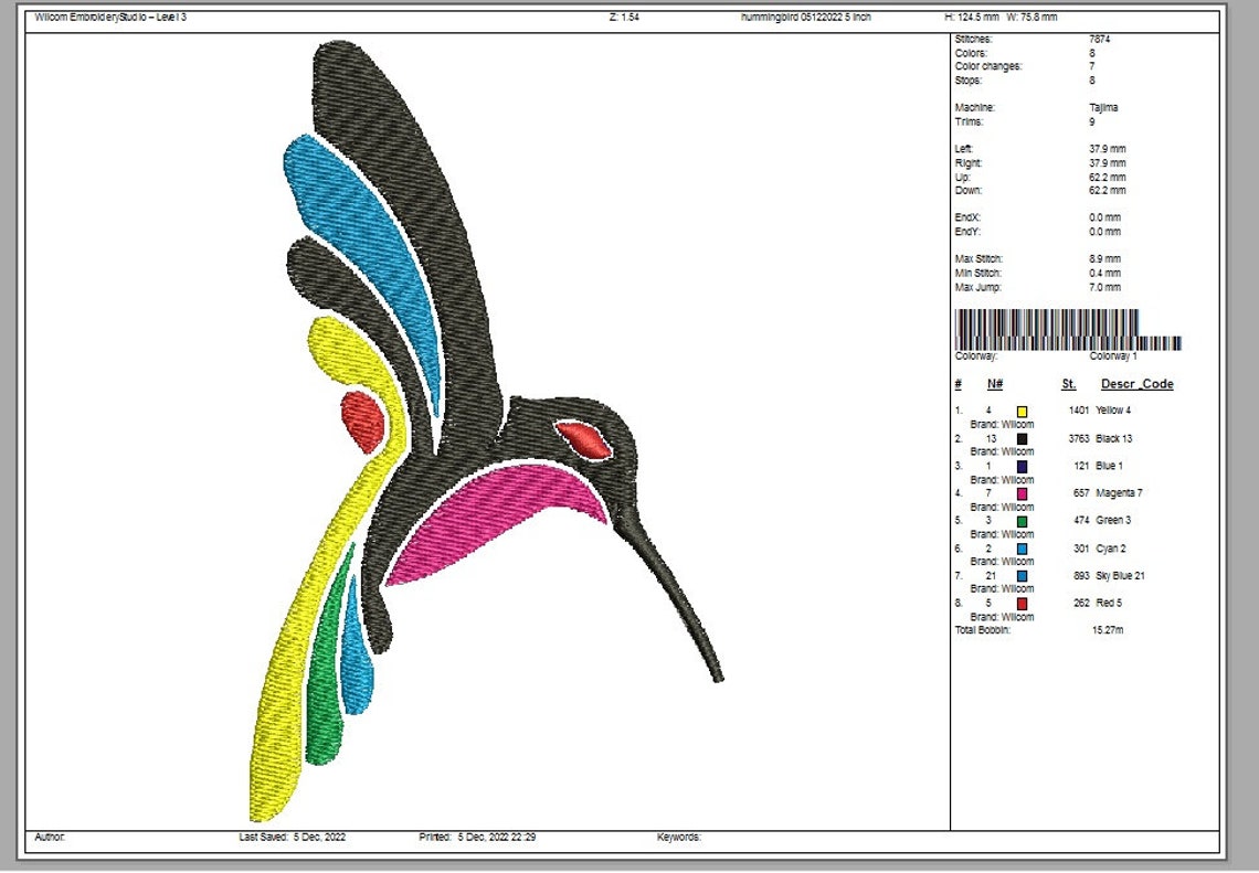 Hummingbird Machine Embroidery Design - Etsy