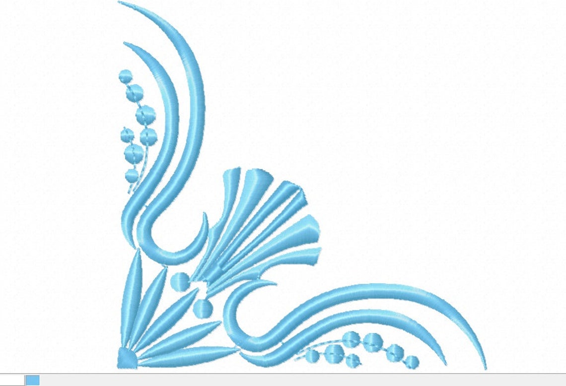 Patterned corner Machine embroidery design instantly | Etsy