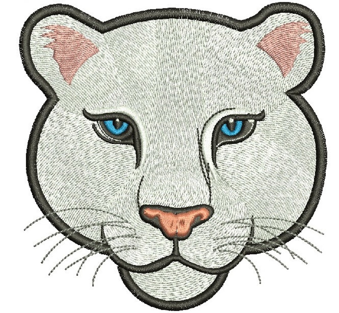 Wild Cat White Puma Machine Embroidery Designs, Instantly Download - Etsy