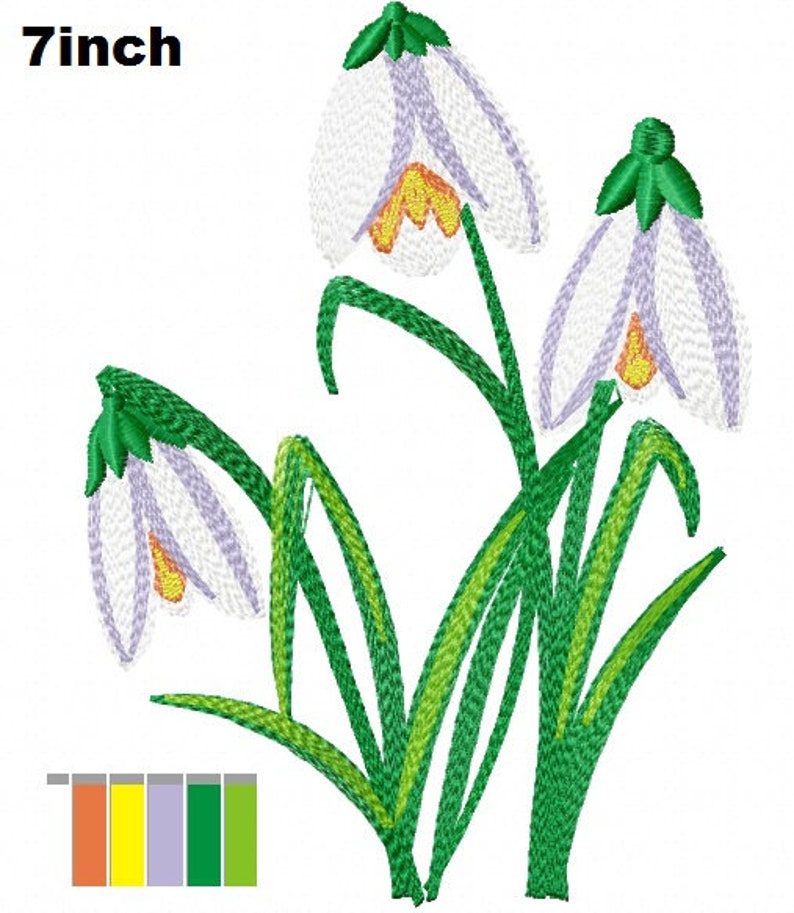 Snowdrop Machine Embroidery Designs Instantly Download It is - Etsy