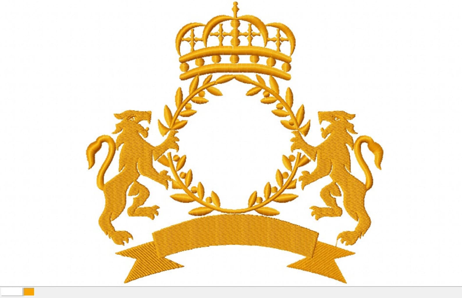 Laurel Wreath Crown and Heraldic Lions Machine Embroidery | Etsy