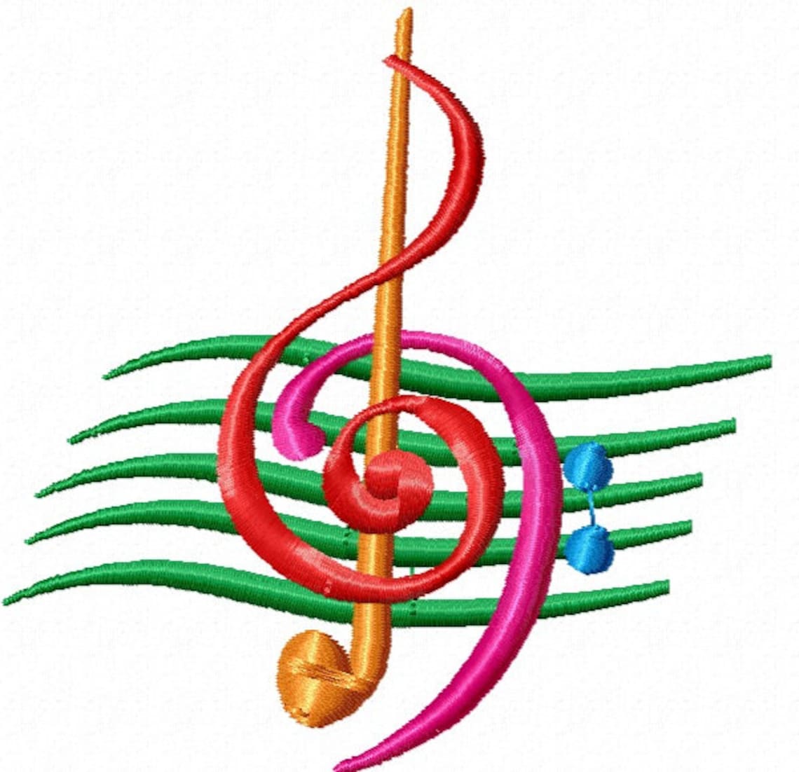 Treble Clef Personalised Music Machine Embroidery Designs - Etsy
