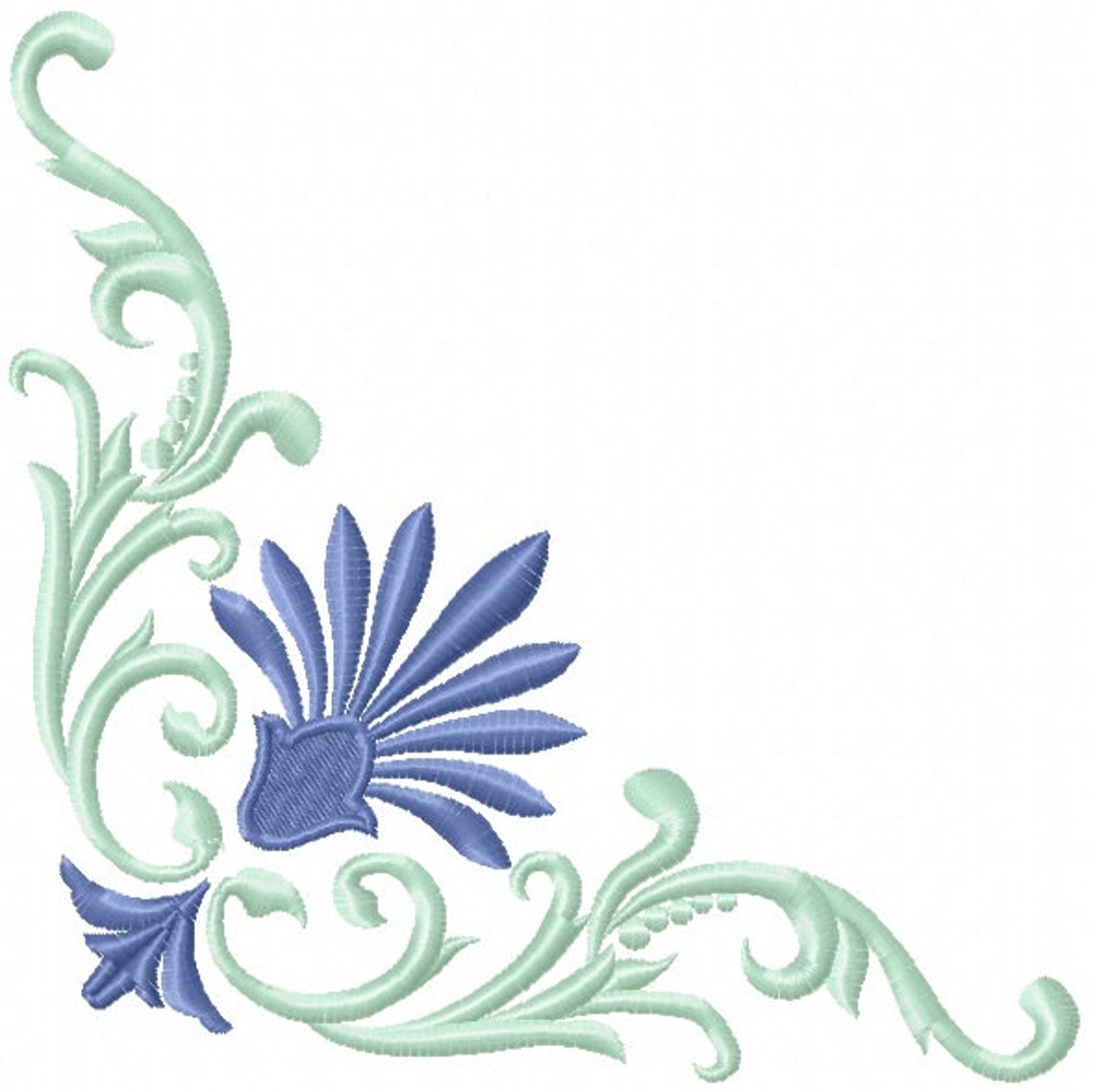 Scroll Corner Machine Embroidery Design Instantly Download | Etsy