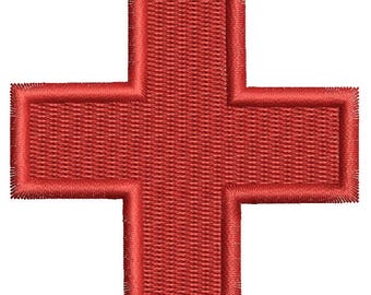 Medical Cross and Pulse Red Cross Embroidery Medical Pattern | Etsy