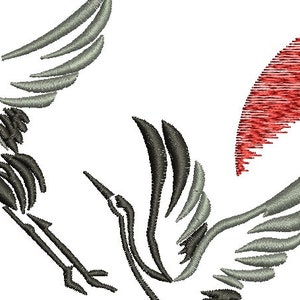 Japanese Cranes Machine Embroidery Design - Etsy