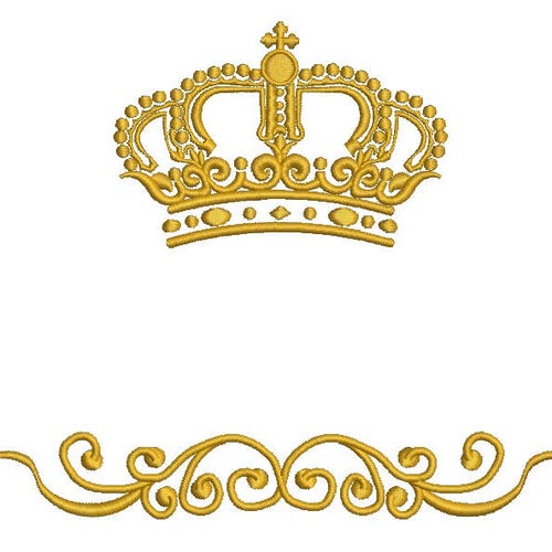 Big Crown and Pattern Machine Embroidery Design Instantly - Etsy