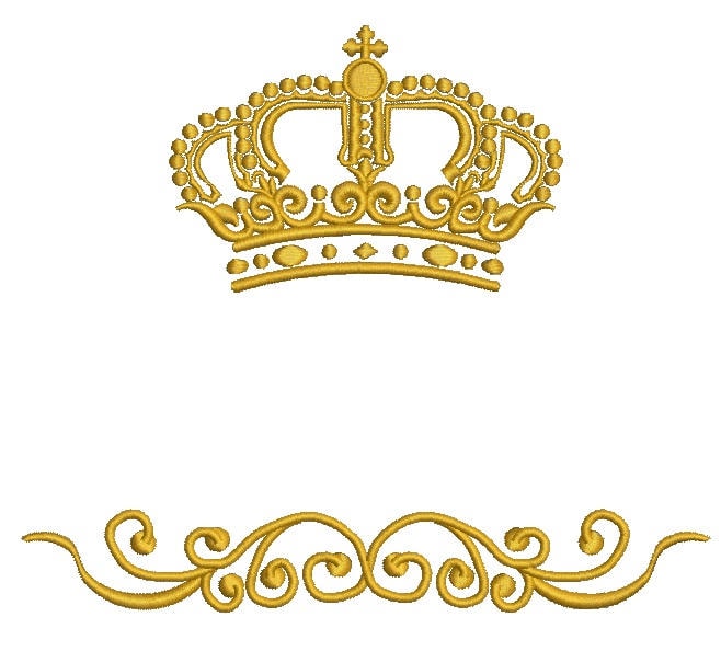 Crown and Patern Embroidery Design - Etsy