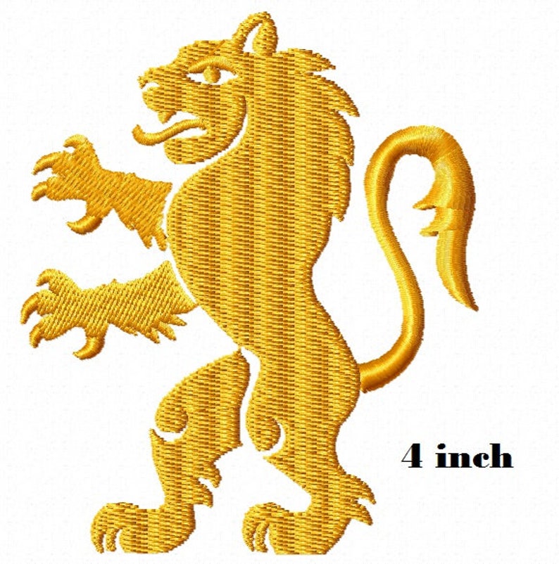 Heraldic Lion Machine Embroidery Design 2 Inch Hat Size - Etsy