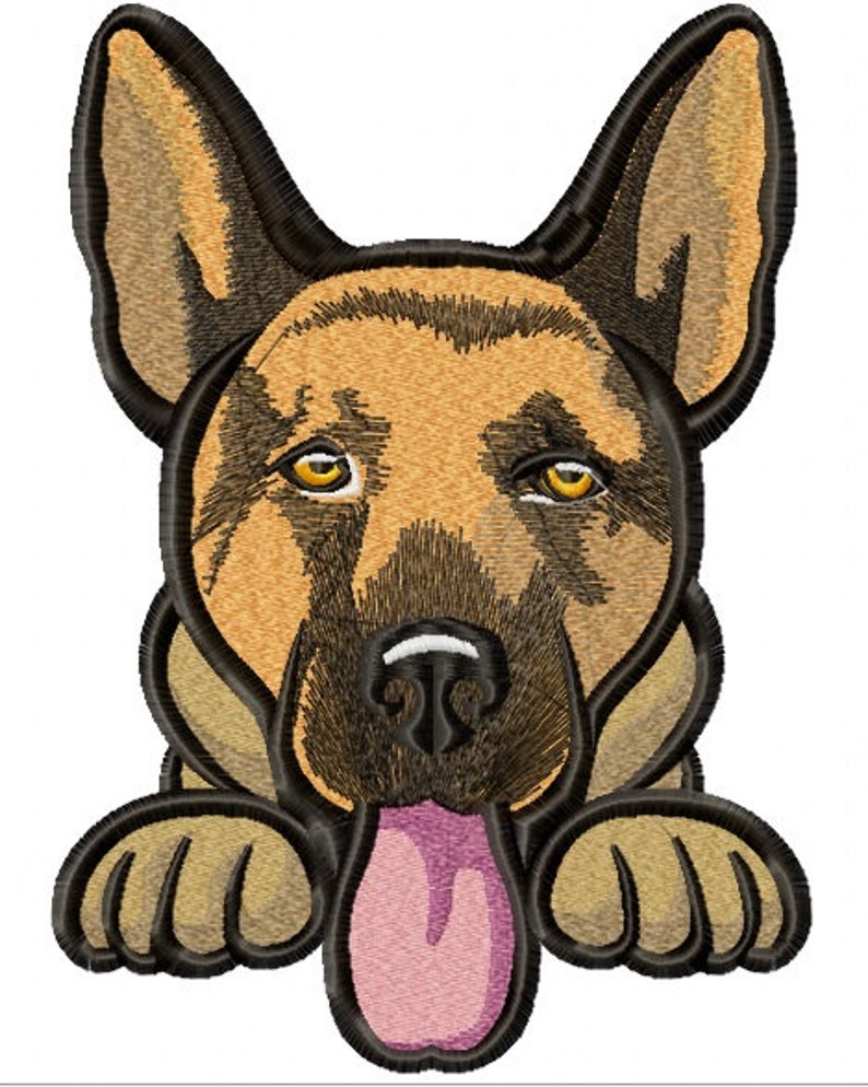 German Shepherd Peeking Dog Machine Embroidery Design | Etsy