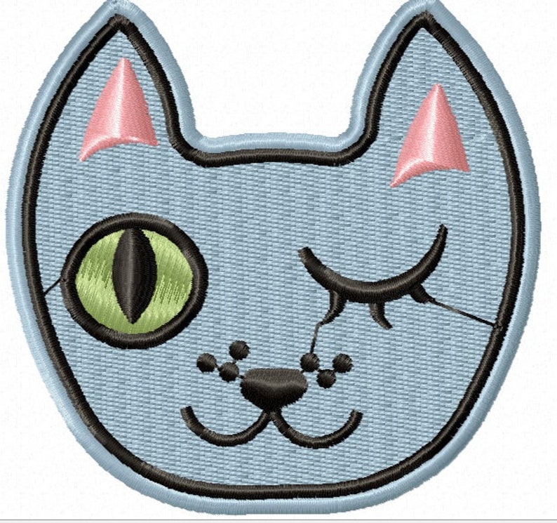 Kitty Patch Machine Embroidery Design | Etsy