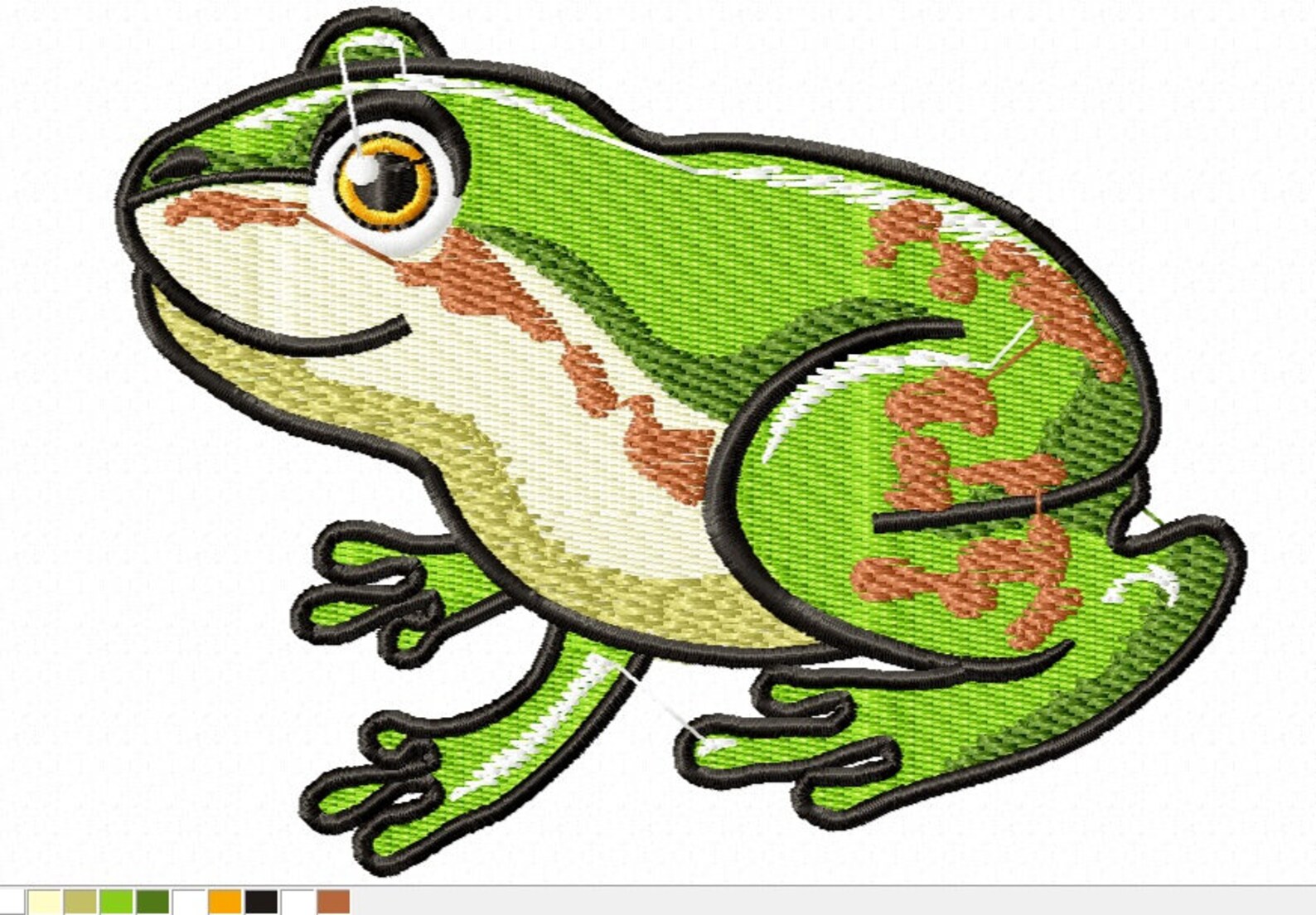 Green Frog Embroidery Machine Embroidery Design Instant - Etsy