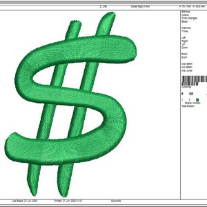 Dollar Sign Machine Embroidery Design Instantly Download - Etsy