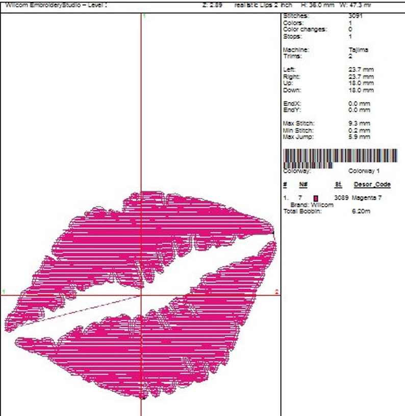 Realistic Lips machine embroidery design instantly download | Etsy