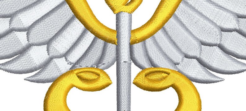 Caduceus Embroidery Medical Pattern Healthcare Design - Etsy