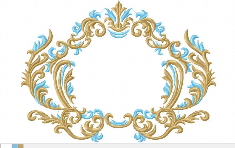 Baroque Monogram Frame Machine Embroidery Designs Instantly | Etsy