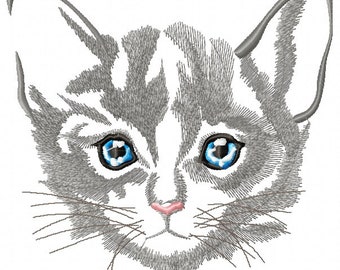 Cat Bass Clef Machine Embroidery Design Three Sizes - Etsy