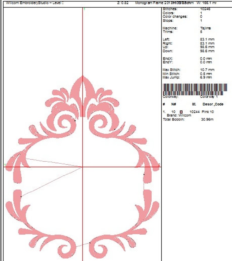 Monogram Frame Machine Embroidery Design | Etsy