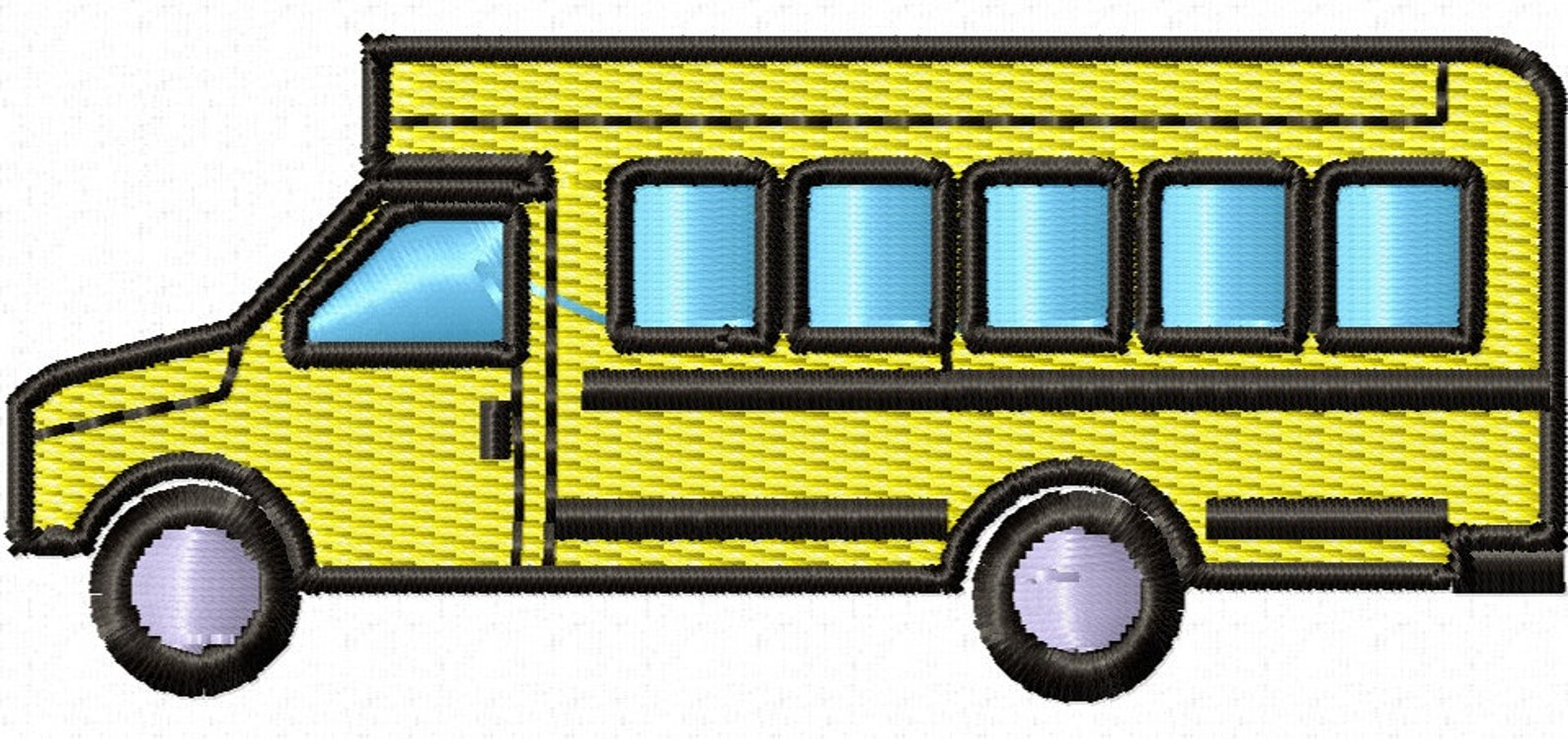 Yellow MINI School Bus Machine Embroidery Design Instantly | Etsy