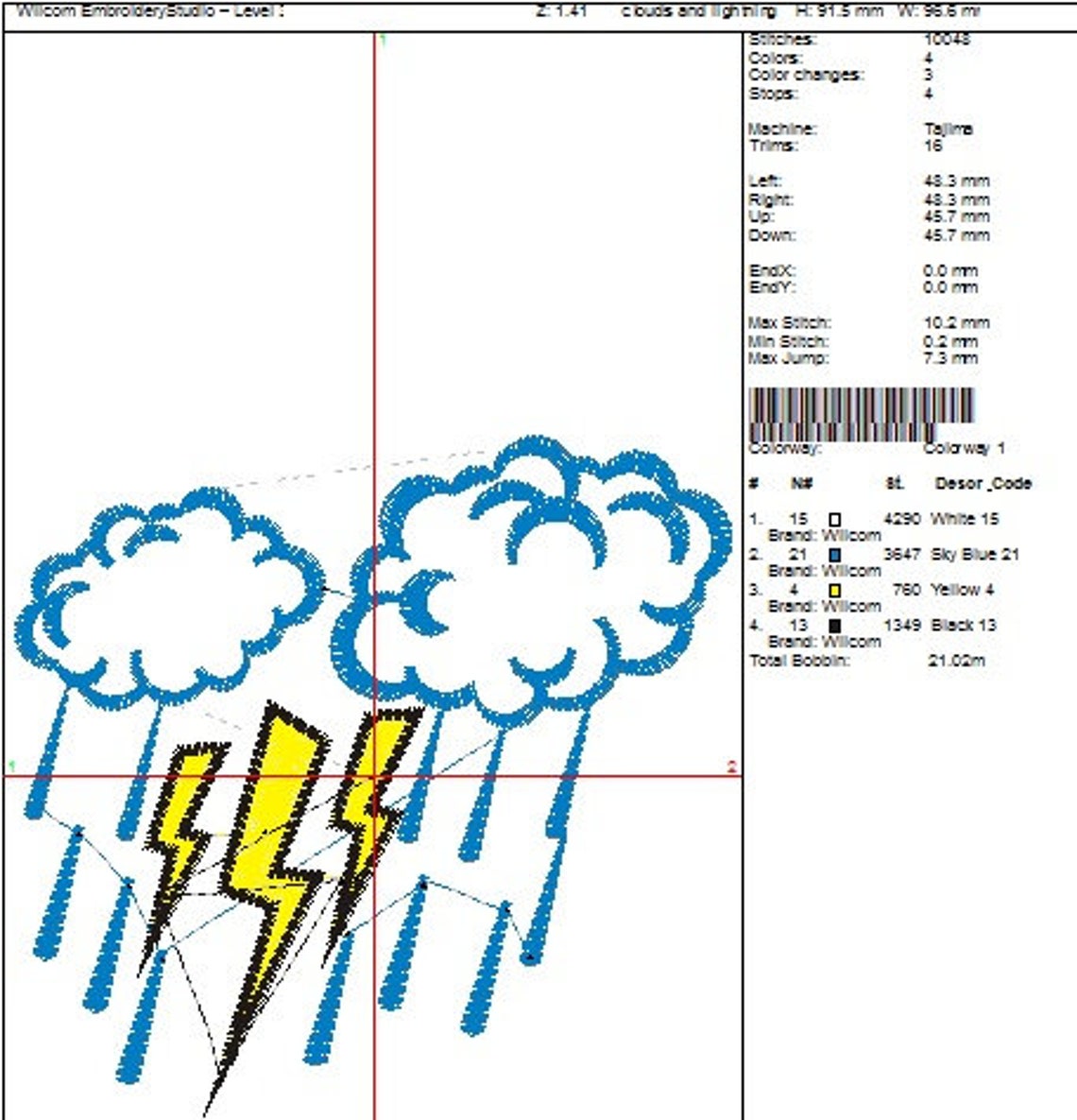 Clouds and Lightning Machine Embroidery Designs Instantly | Etsy