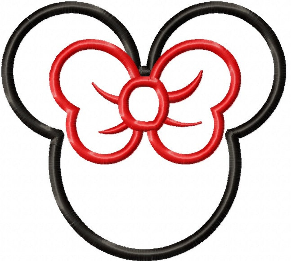 5 Sizes Minnie Mouse Applique Machine Embroidery Designs | Etsy