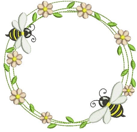 Bee and Round Monogram Frame / Monogram Frame Machine - Etsy