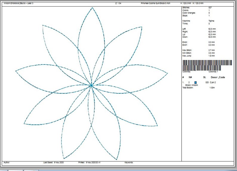 Pinwheel Outline Quilt Block 4 Sizes Machine Embroidery - Etsy