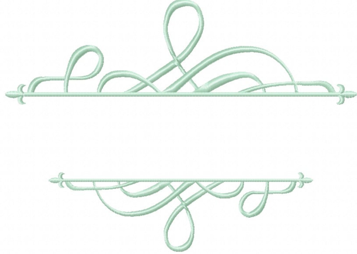 Decorative Curls Name Frame Machine Embroidery Design | Etsy